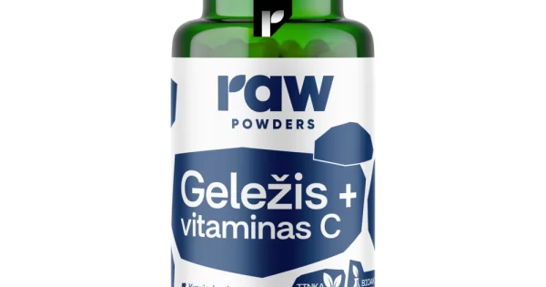 Bioaktyvi geležis su vitaminu C, 90 kapsulių | Raw Powders